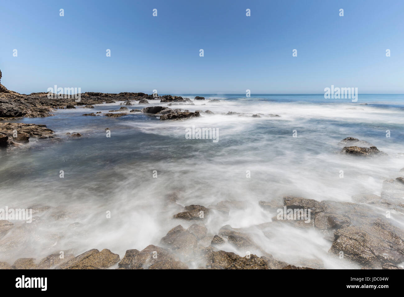 Pacific wave motion blur at Abalone Cove Shoreline Park in Southern ...