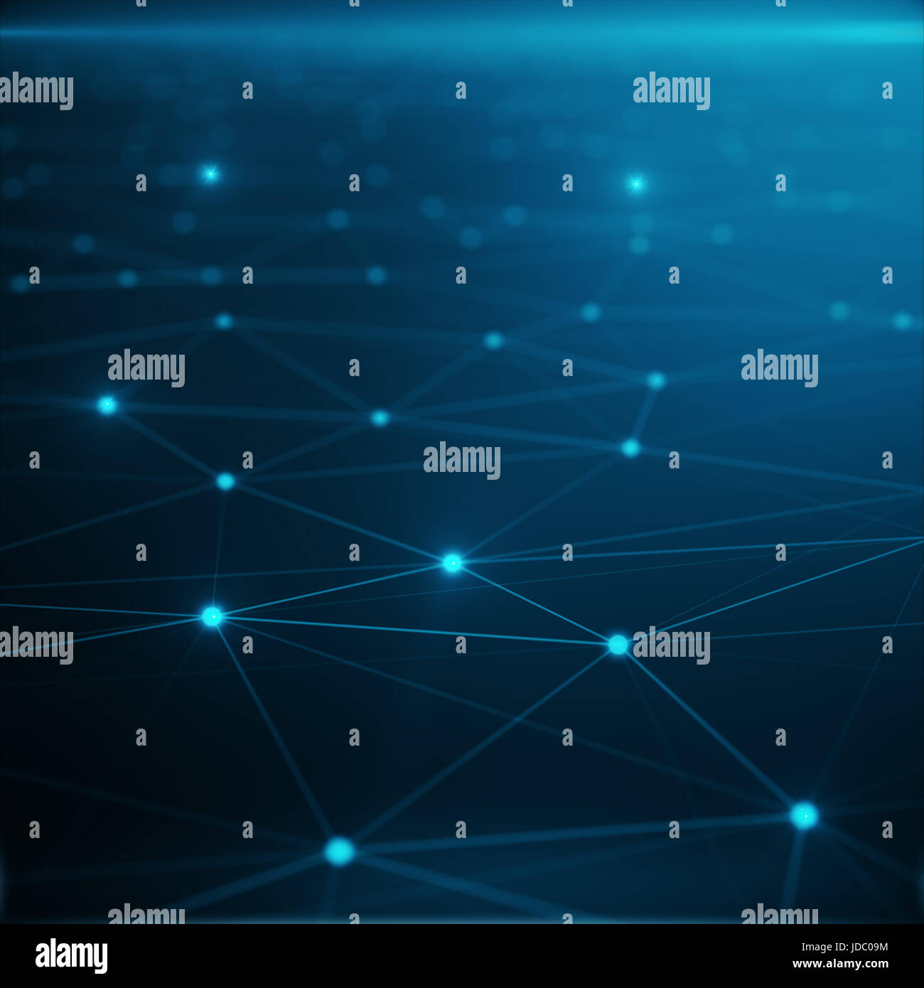 Technological connection in cloud computer, blue dot network, abstract ...