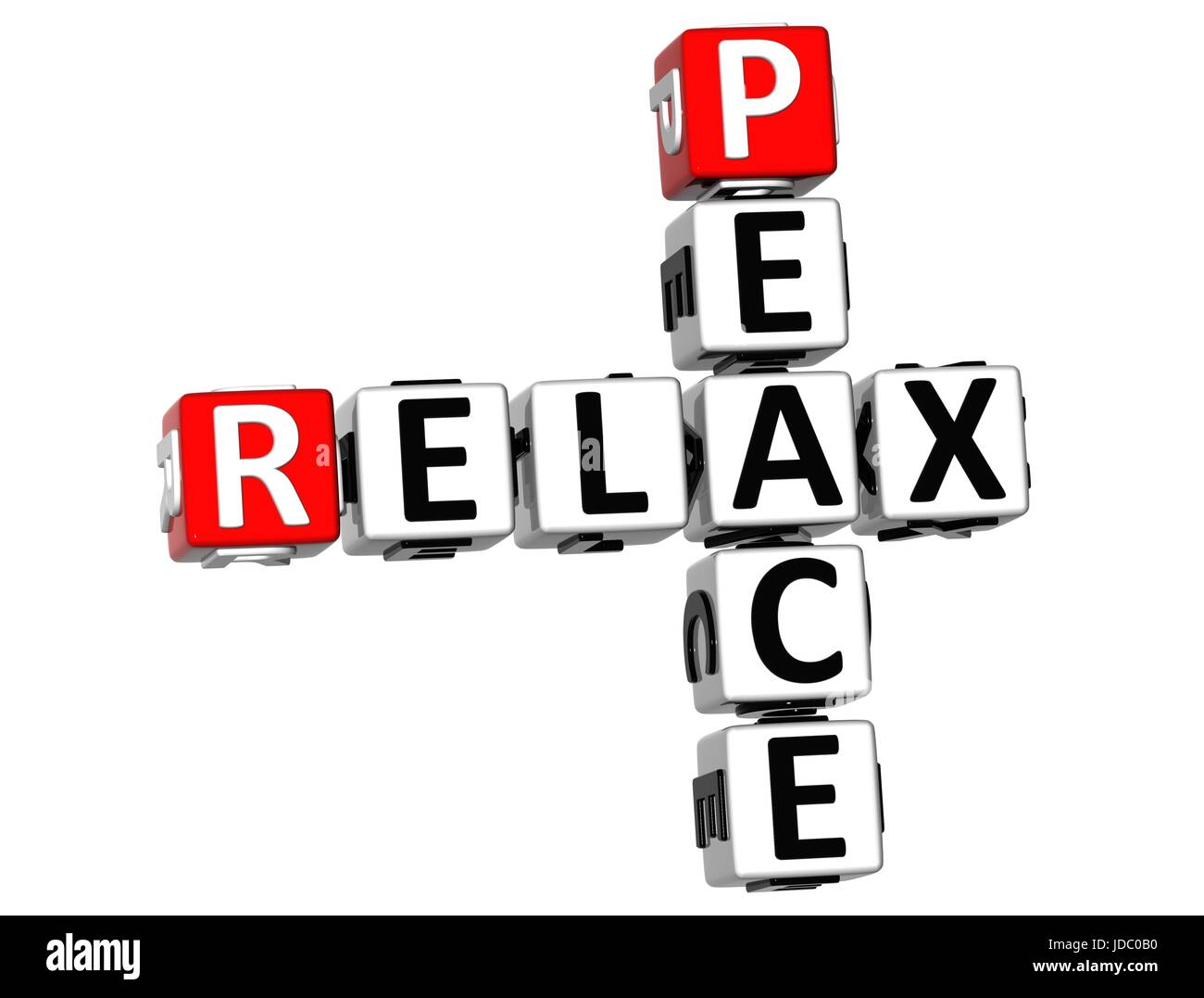 3D Peace Relax Crossword on white background Stock Photo - Alamy