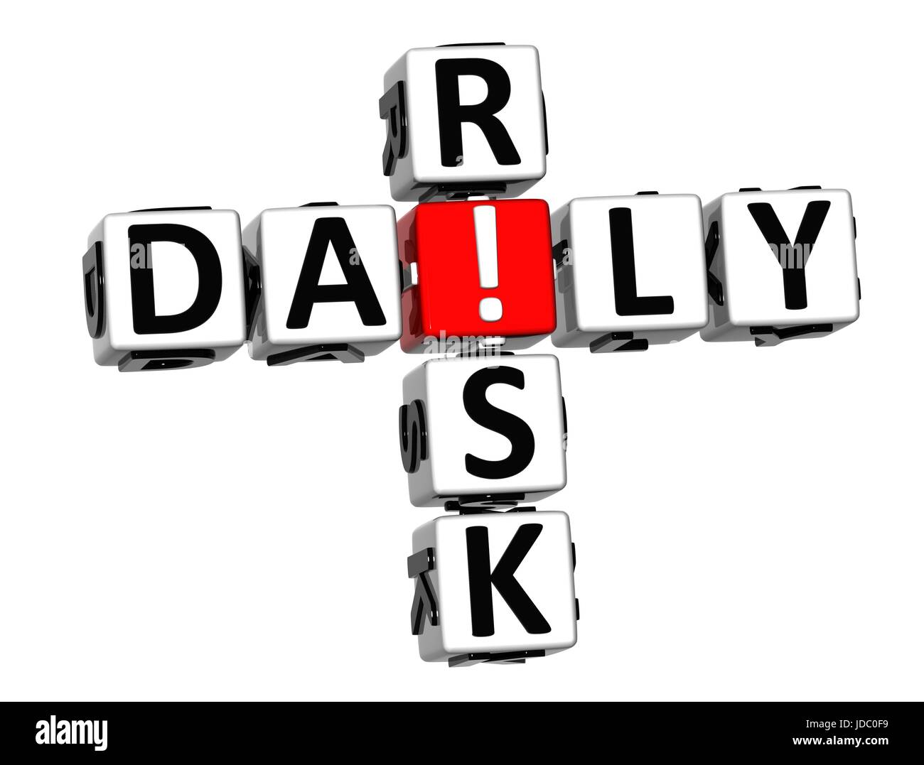 3D Daily Risk Crossword on white background Stock Photo - Alamy