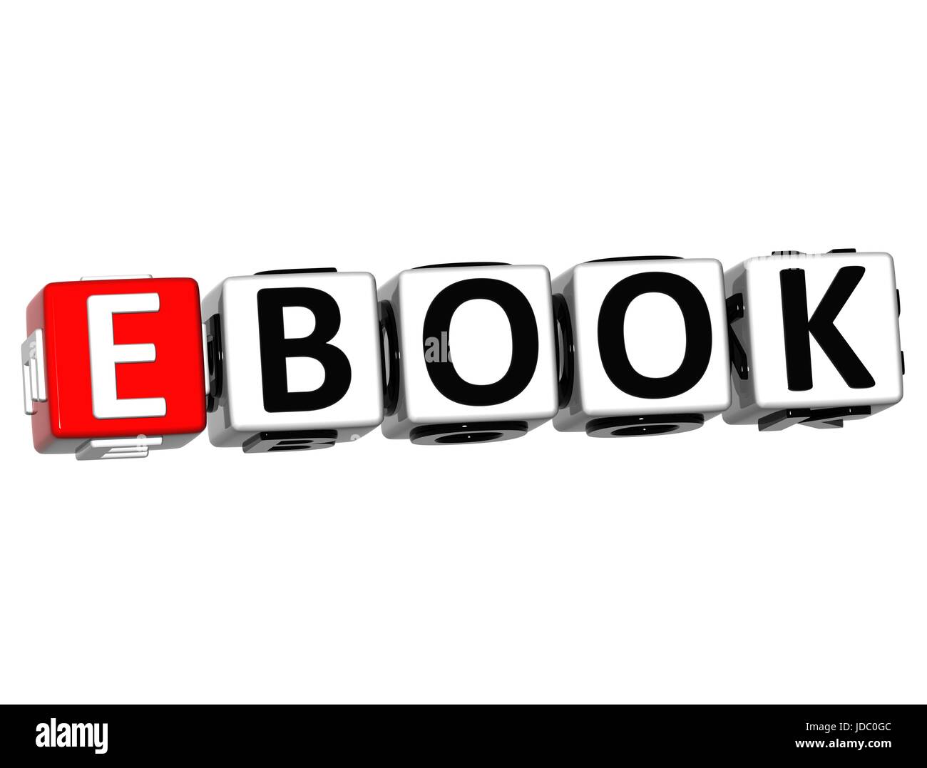 3D Ebook block text on white background Stock Photo - Alamy