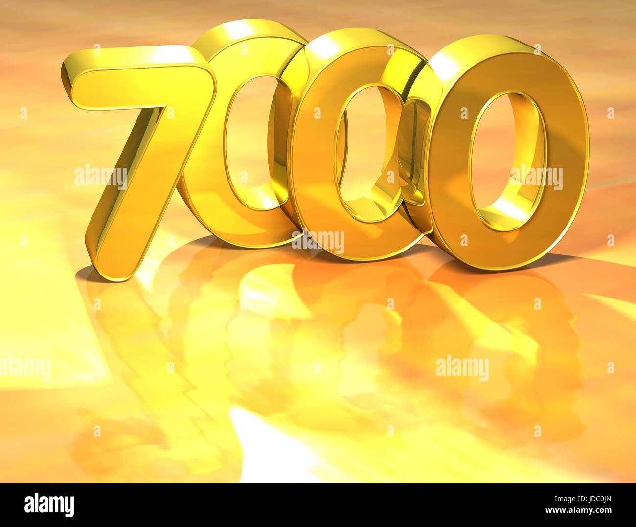 3D Gold Ranking Number 7000 on white background Stock Photo - Alamy