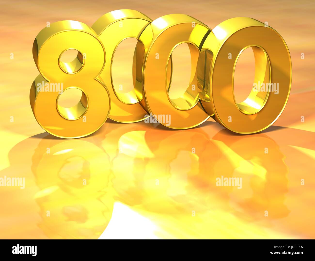3D Gold Ranking Number 8000 on white background Stock Photo - Alamy