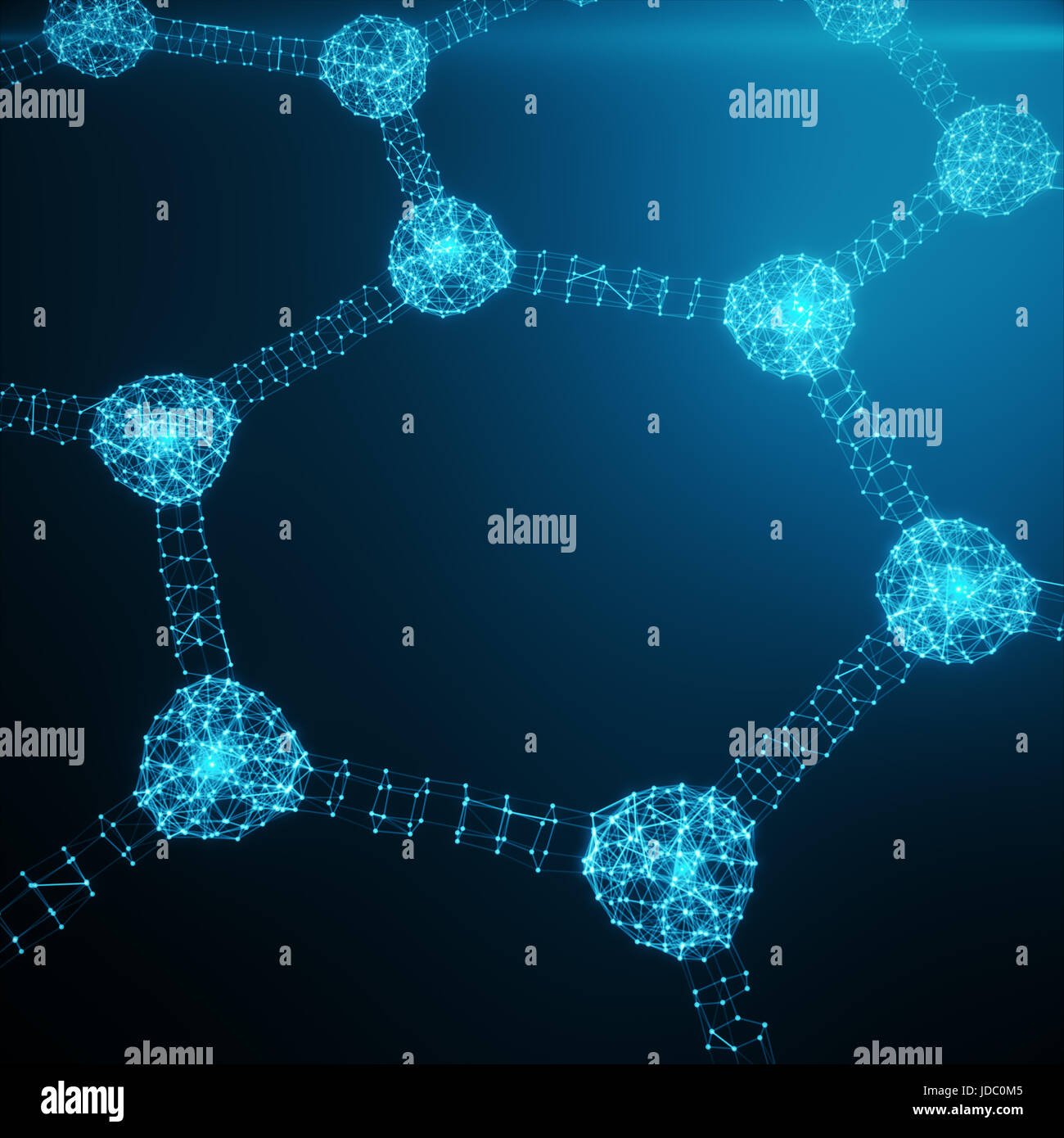 Abstract nanotechnology hexagonal geometric form close-up, concept ...