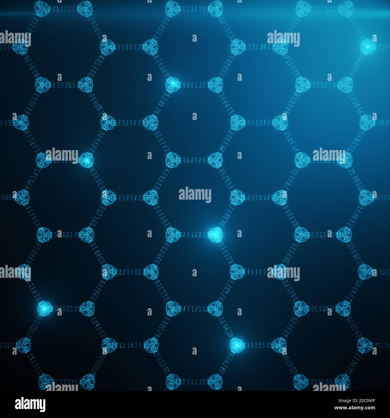 Abstract nanotechnology hexagonal geometric form close-up, concept graphene atomic structure ...