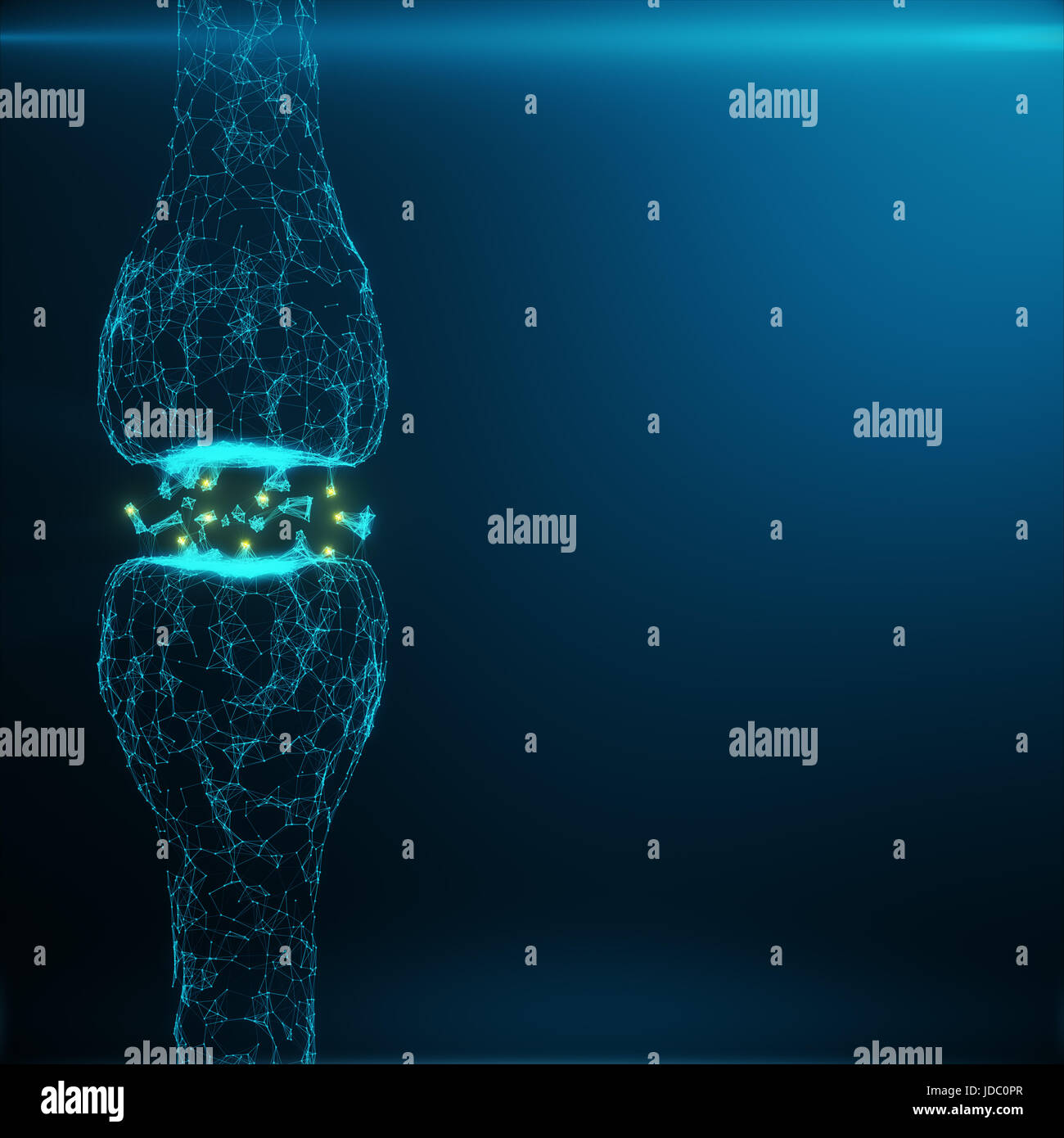 Blue glowing synapse artificial hi-res stock photography and images - Alamy
