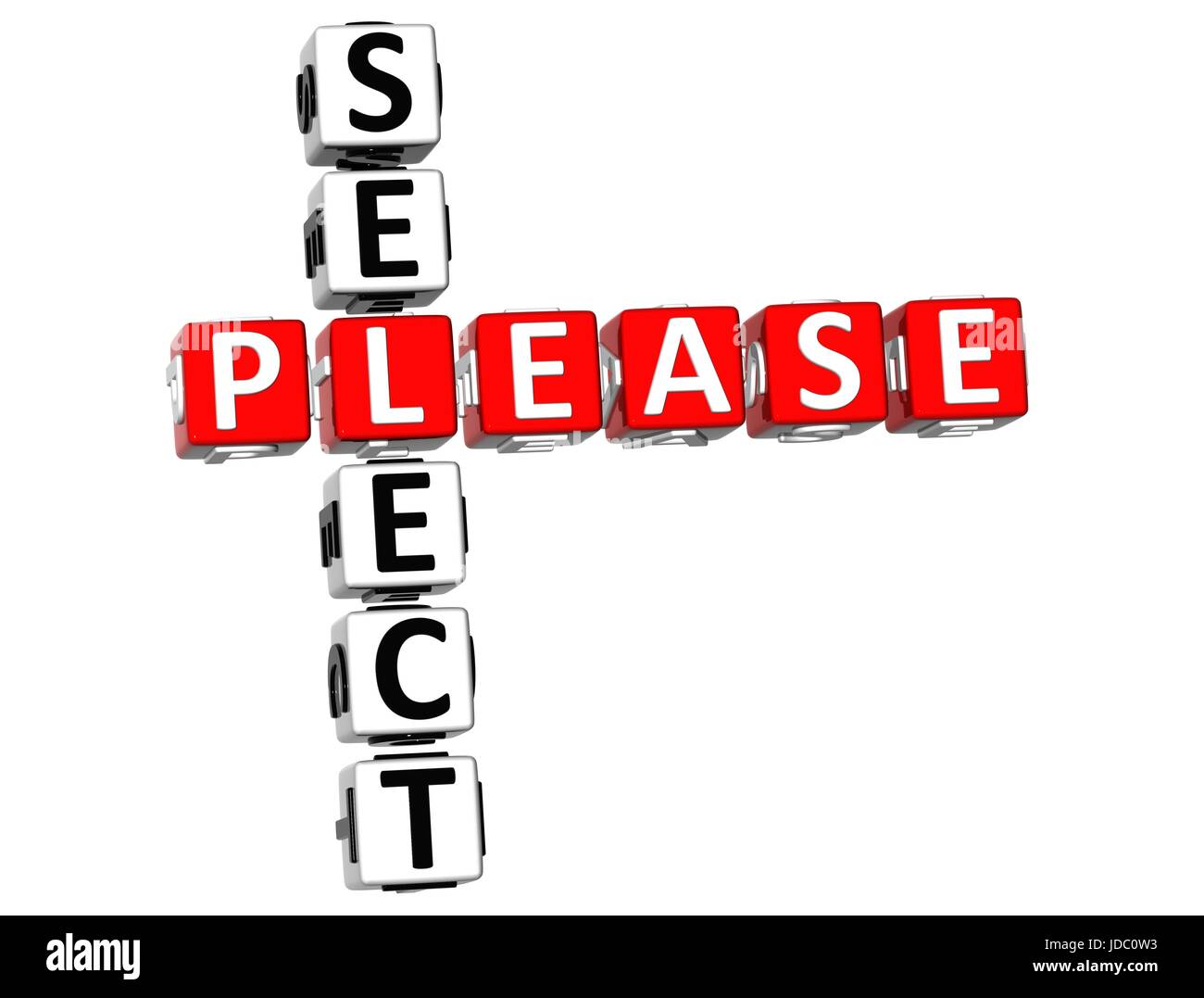 3D Select Please Crossword on white background Stock Photo - Alamy