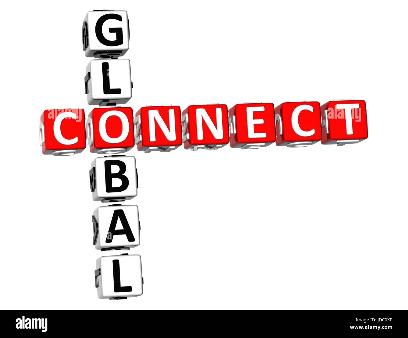 3D Global Connect Crossword on white background Stock Photo - Alamy