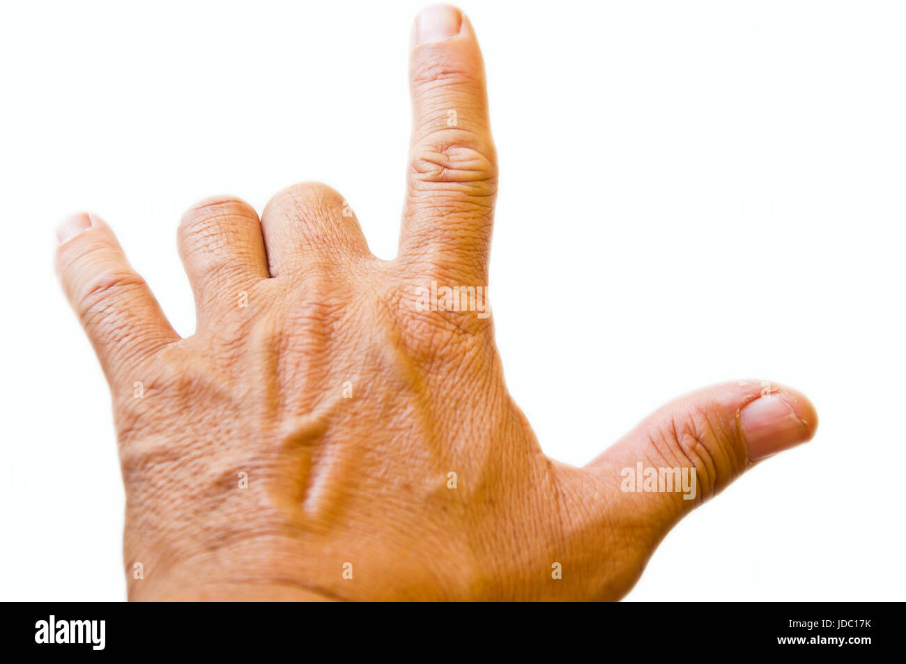 point finger from adult on white background Stock Photo - Alamy
