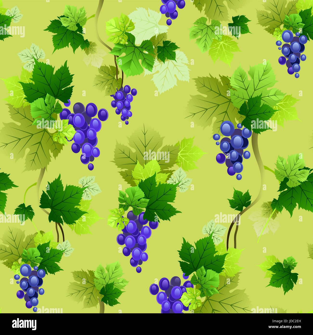 Grapes pattern on olive background. The natural design for banner ...
