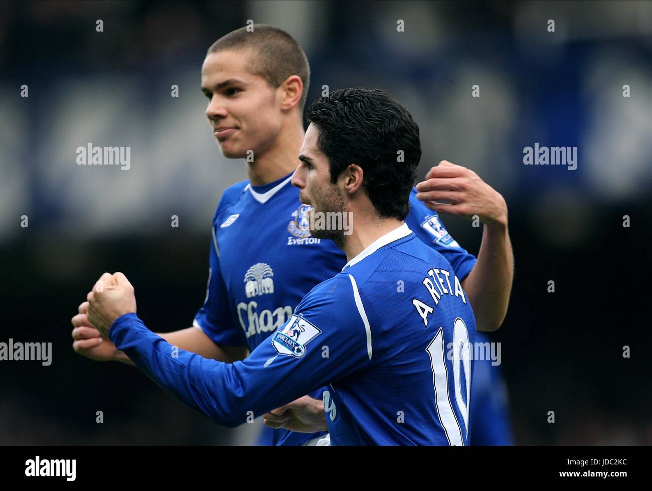 MIKEL ARTETA & JACK RODWELL EVERTON V ASTON VILLA GOODISON PARK ...