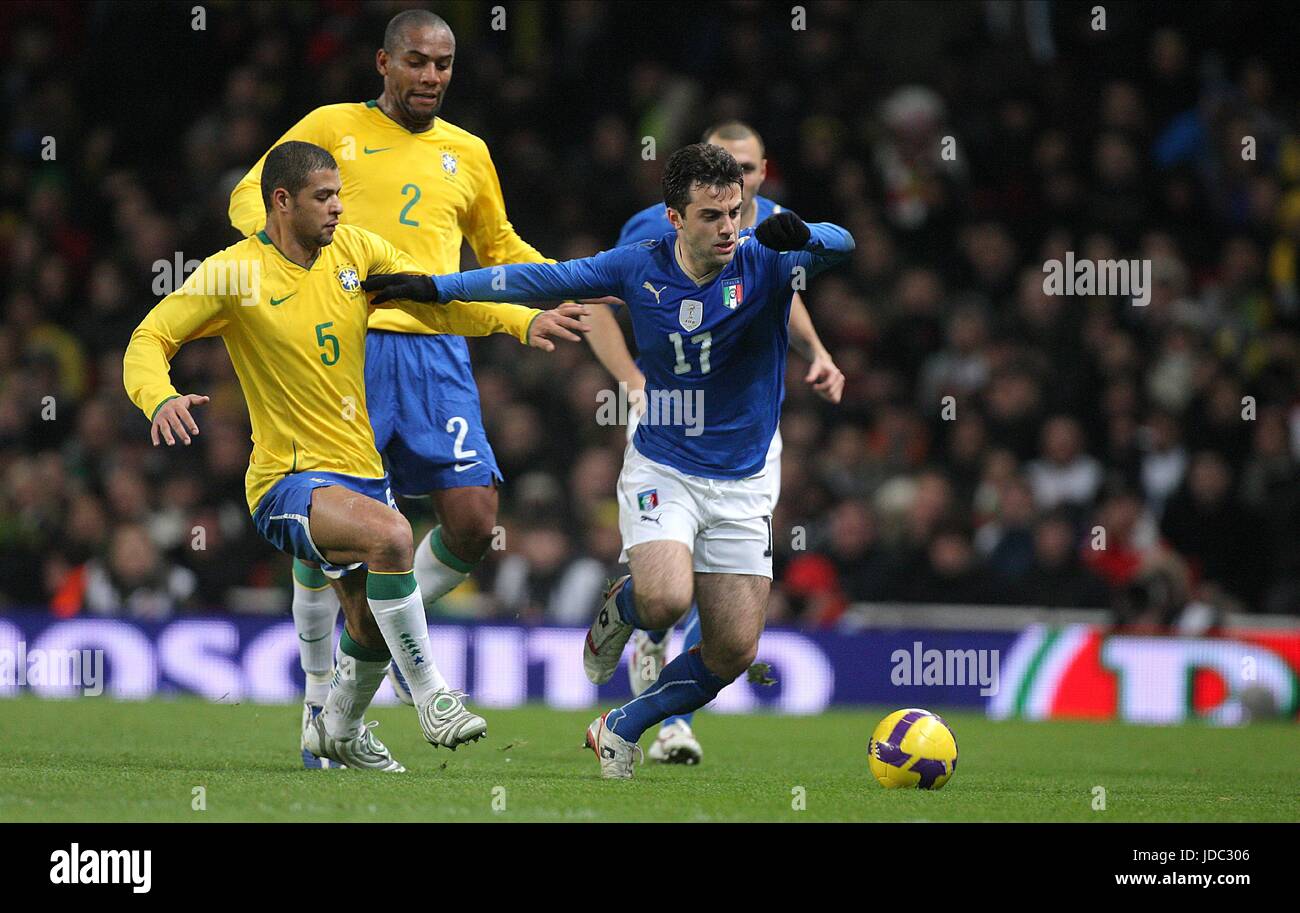 GIUSEPPE ROSSI & FELIPE MELO BRAZIL V ITALY EMIRATES STADIUM LONDON ...