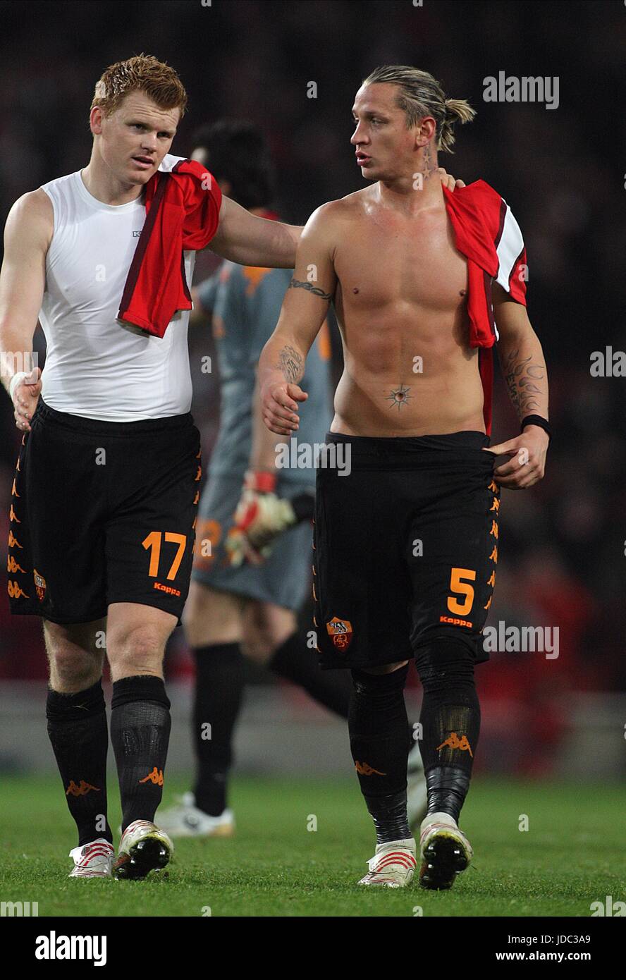JOHNA RNE RIISE & PHILIPPE MEX ARSENAL V AS ROMA EMIRATES STADIUM ...