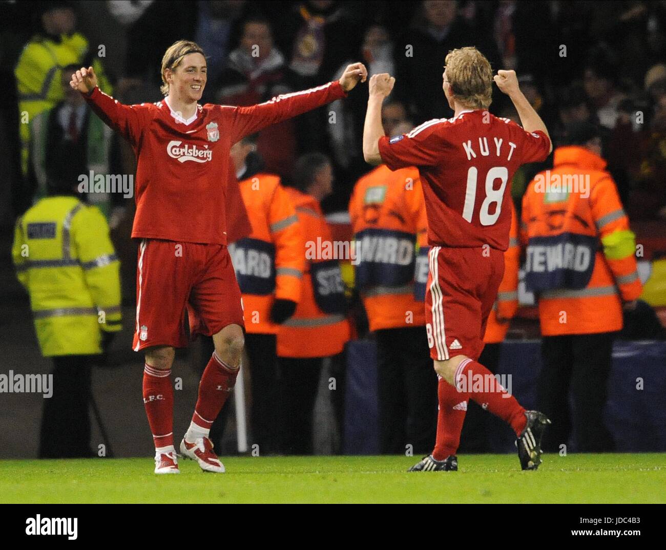 FERNANDO TORRES CELEBRATES WIT LIVERPOOL V REAL MADRID ANFIELD ...