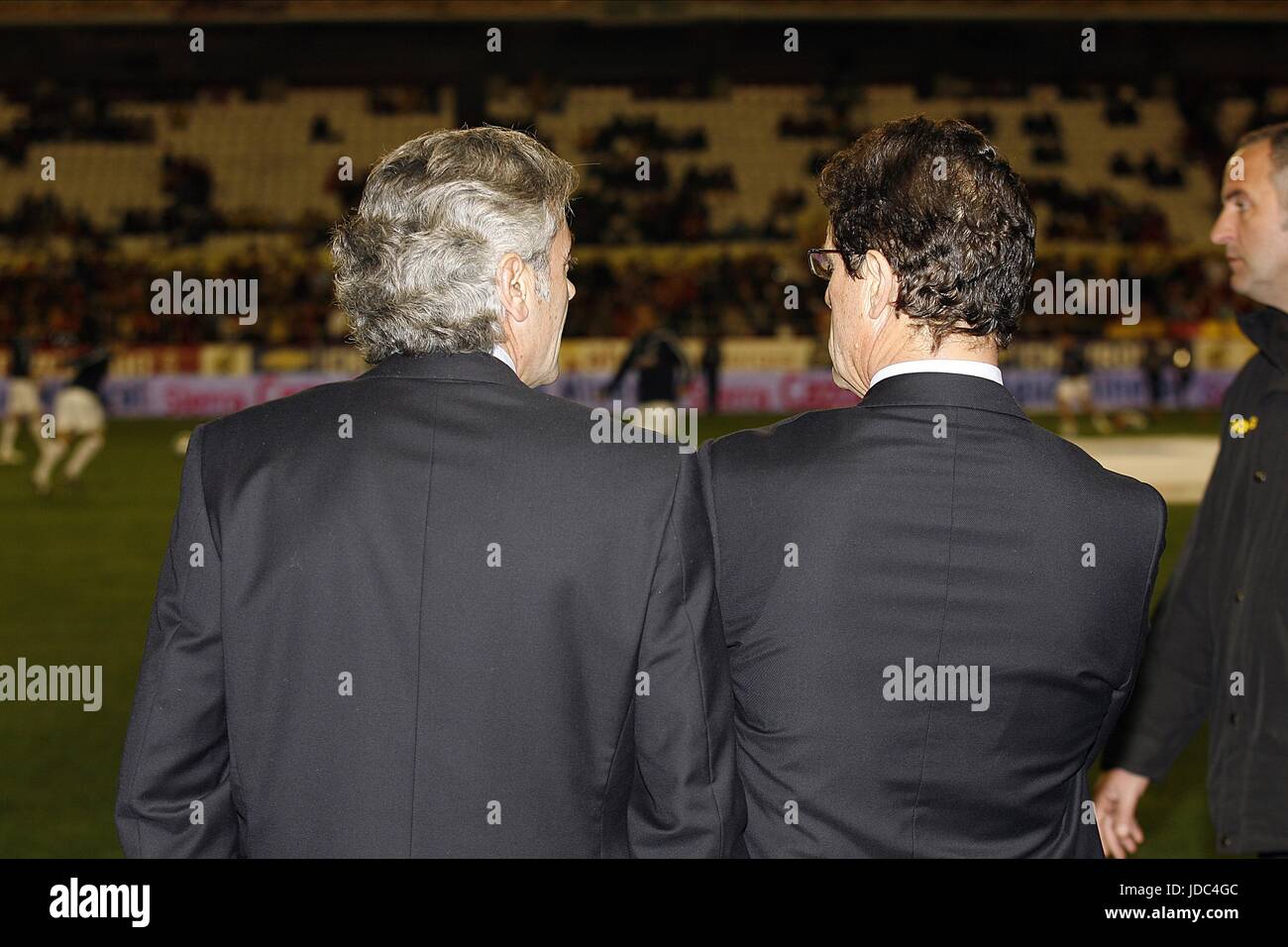 FABIO CAPELLO & FRANCO BALDINI ENGLAND FOOTBALL MANAGER ESTADIO RAMON ...
