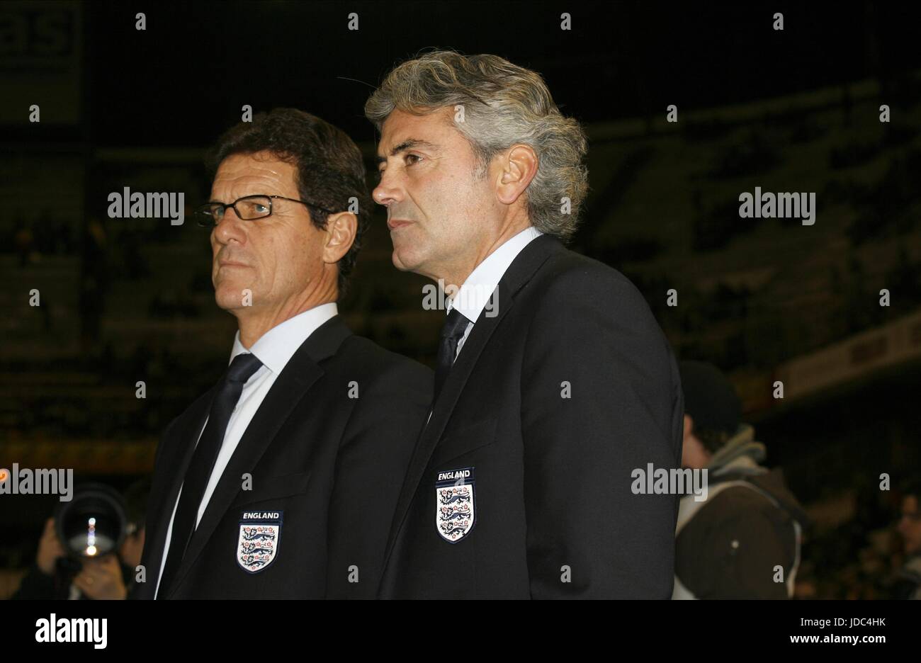 FABIO CAPELLO & FRANCO BALDINI ENGLAND FOOTBALL MANAGER ESTADIO RAMON ...