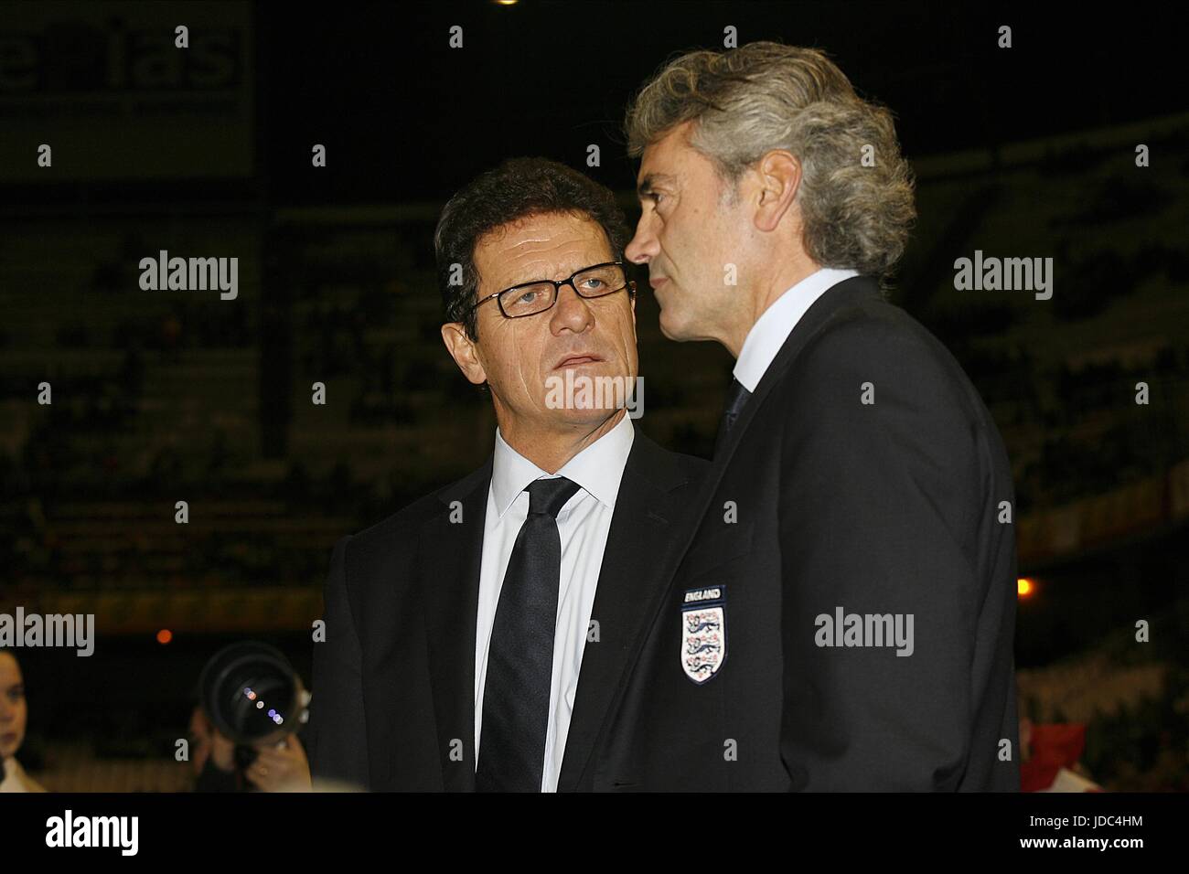 FABIO CAPELLO & FRANCO BALDINI ENGLAND FOOTBALL MANAGER ESTADIO RAMON ...