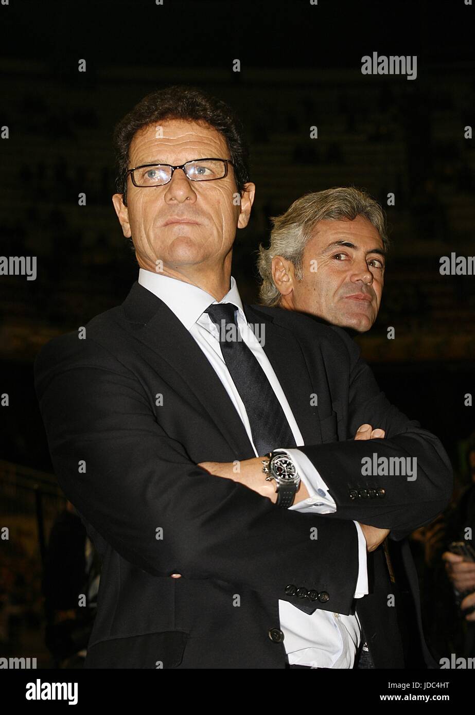 FABIO CAPELLO & FRANCO BALDINI ENGLAND FOOTBALL MANAGER ESTADIO RAMON ...