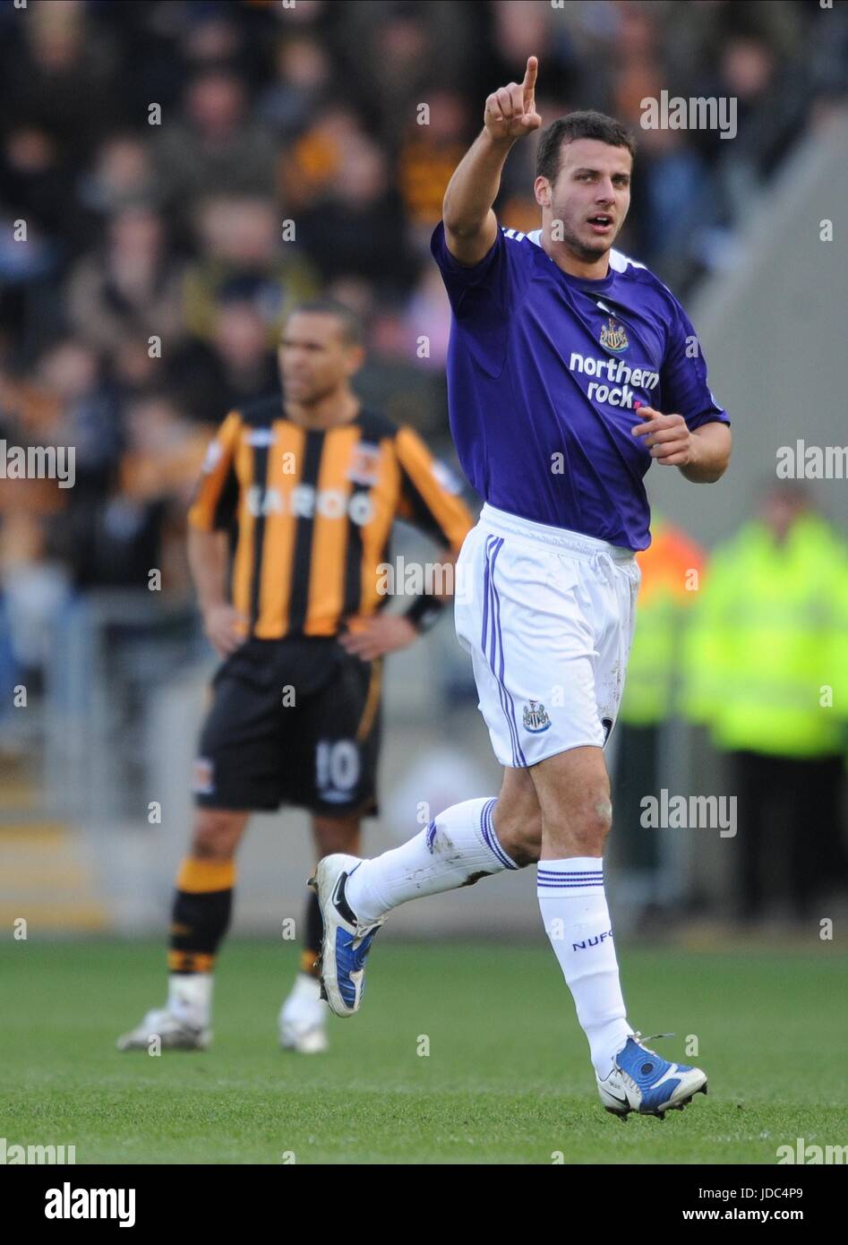 STEVEN TAYLOR CELEBRATES GOAL HULL V NEWCASTLE KC STADIUM HULL ENGLAND ...