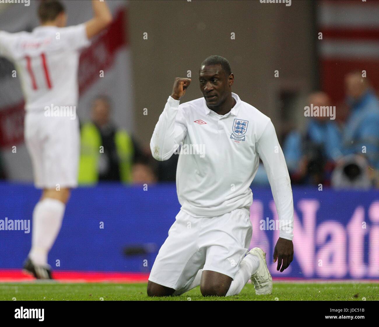EMILE HESKEY CELEBRATES ENGLAND V SLOVAKIA WEMBLEY STADIUM LONDON ...