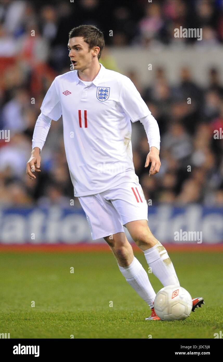 ADAM JOHNSON ENGLAND & MIDDLESBROUGH THE CITY GROUND NOTTINGHAM ENGLAND ...