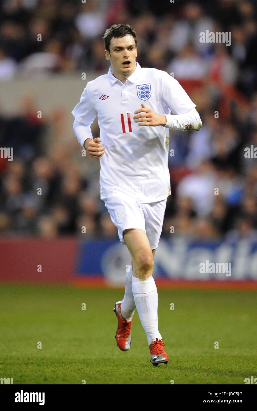 ADAM JOHNSON ENGLAND & MIDDLESBROUGH THE CITY GROUND NOTTINGHAM ENGLAND ...