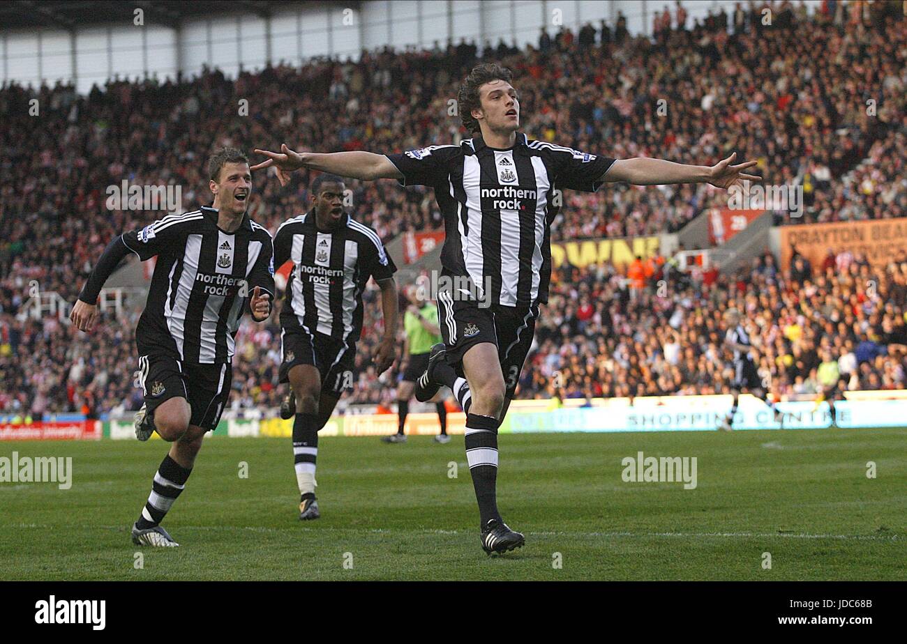 ANDY CARROLL CELEBRATES STOKE V NEWCASTLE BRITANNIA STADIUM STOKE ...