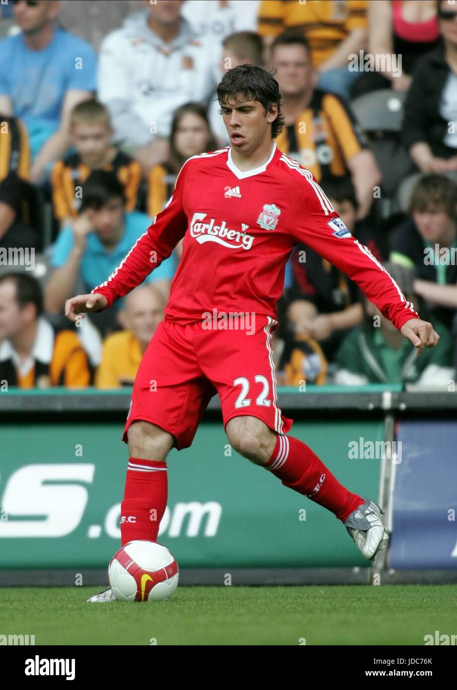 EMILIANO INSUA LIVERPOOL FC KC STADIUM HULL ENGLAND 25 April 2009 Stock ...