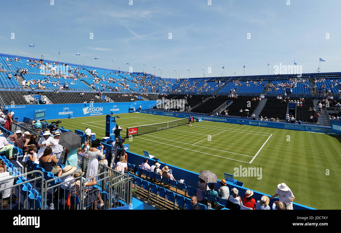 A general view of the centre court during day one of the 2017 AEGON ...