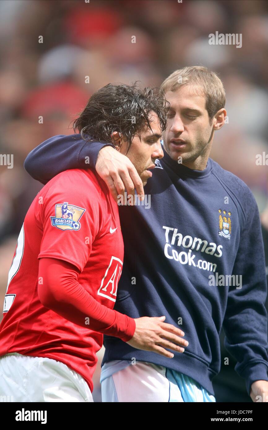 CARLOS TEVEZ & PABLO ZABALETA MANCHESTER UNITED V MANCHESTER OLD ...