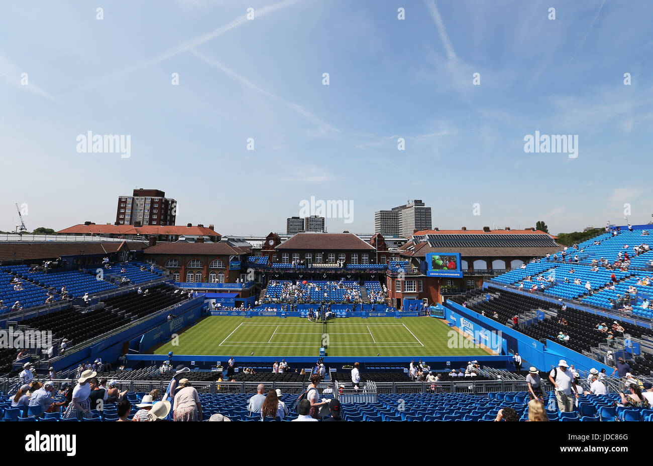 A general view of the centre court during day one of the 2017 AEGON ...
