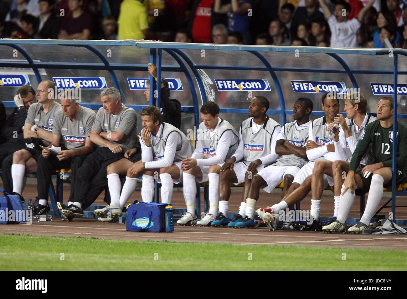 DAVID BECKHAM & ENGLAND BENCH KAZAKHSTAN V ENGLAND CENTRAL STADIUM ...