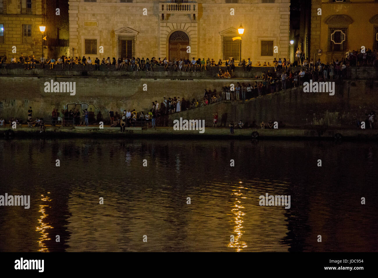 Traditional San Ranieri Regatta in Pisa. The famous Luminaria is ...