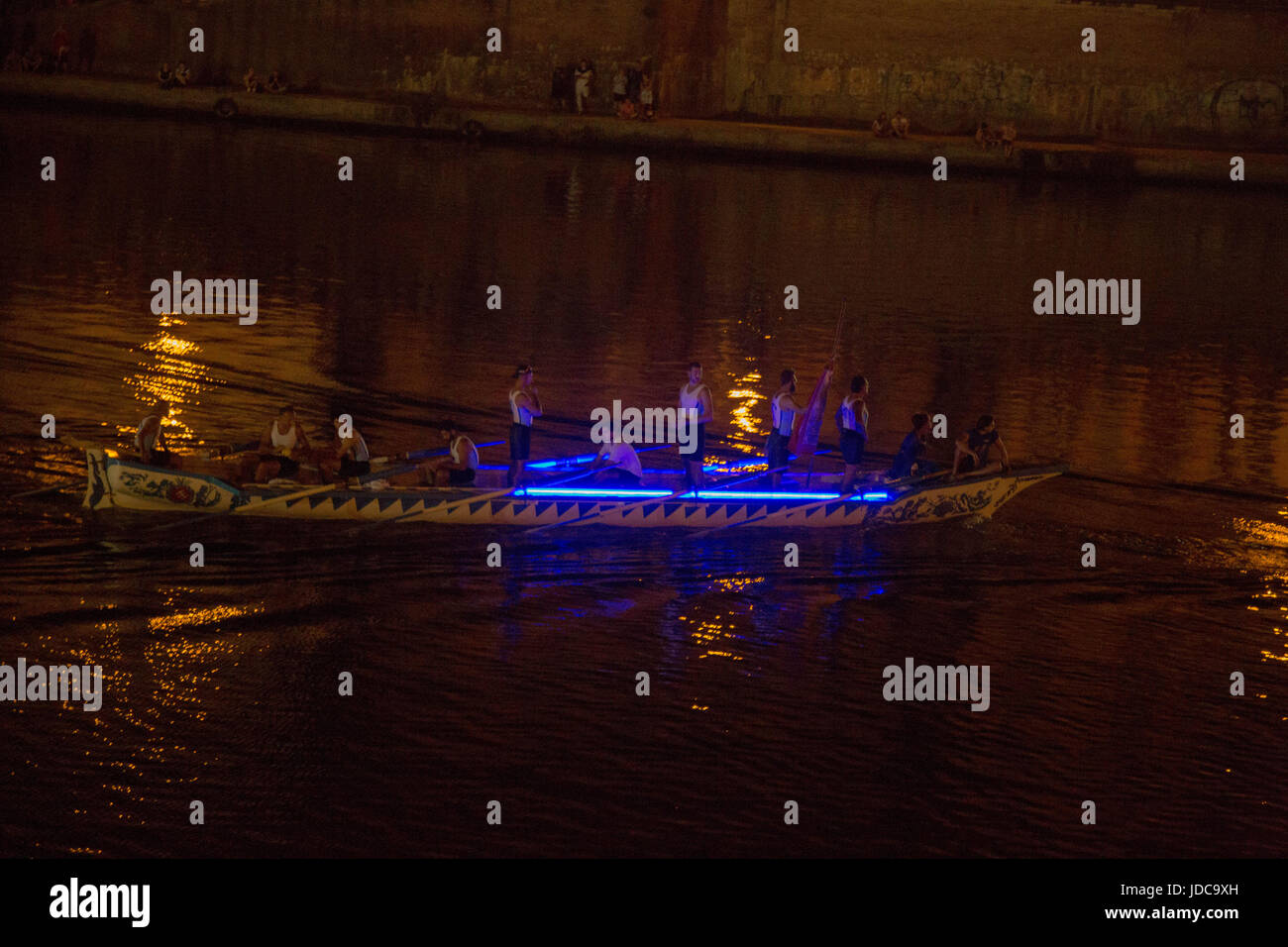 Traditional San Ranieri Regatta in Pisa. The famous Luminaria is ...