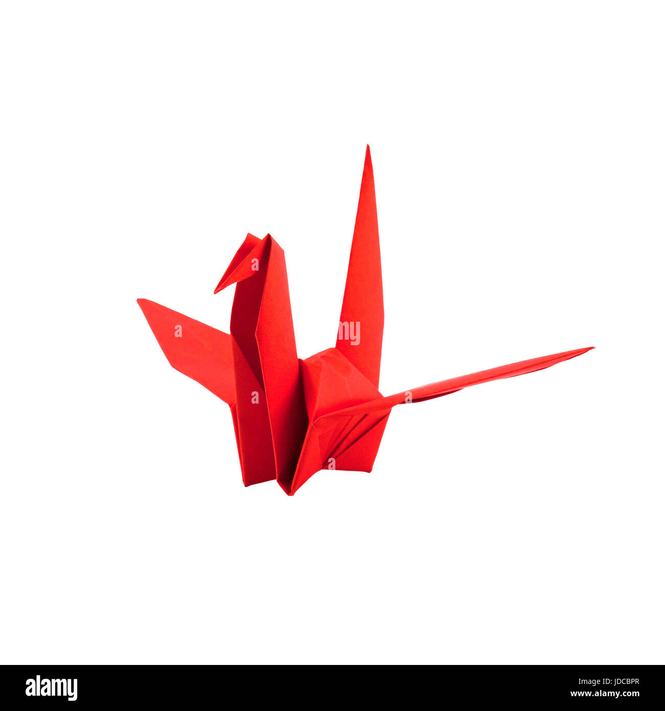Red paper bird isolated on white background Stock Photo - Alamy