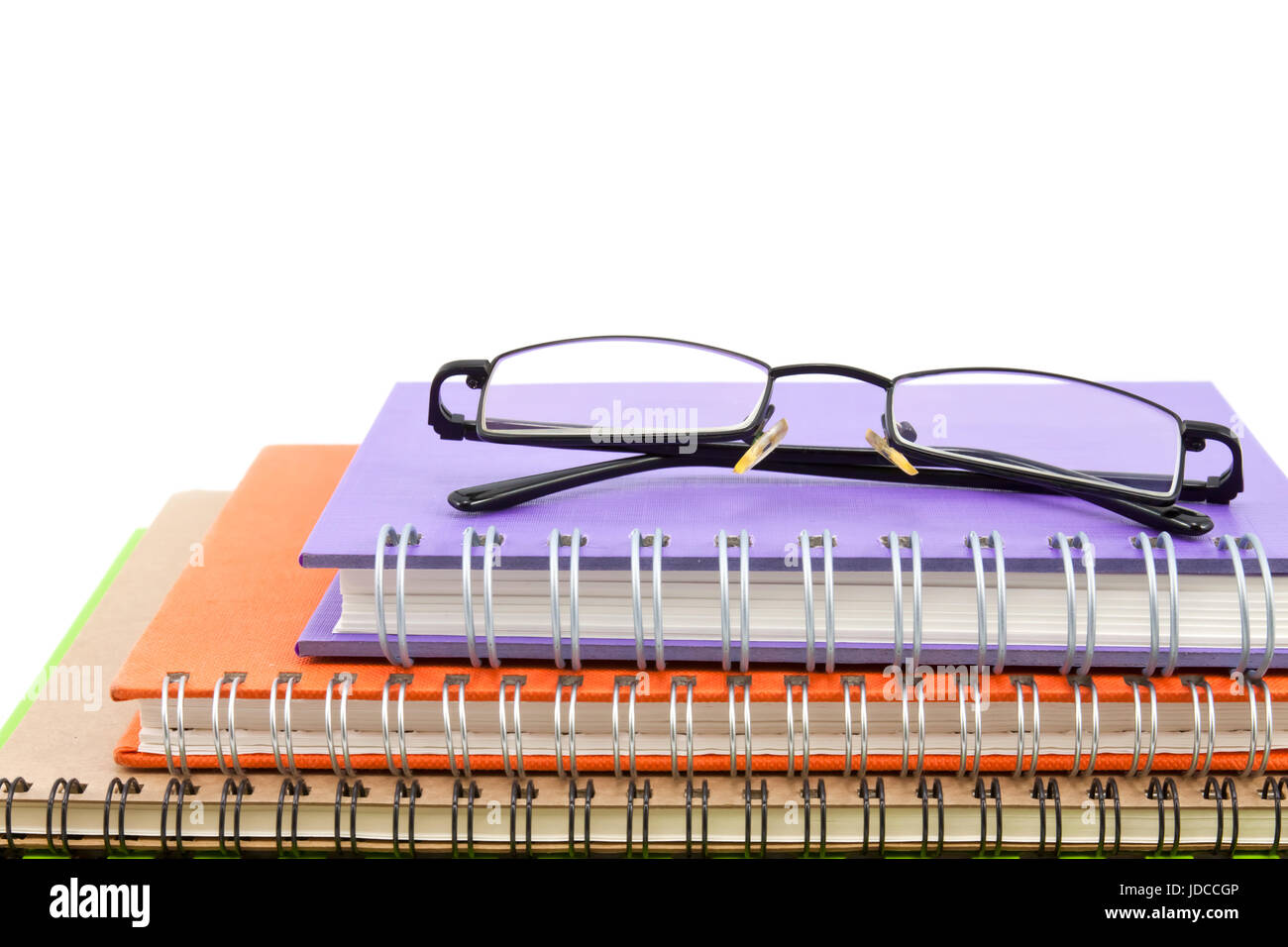 stack of notebook isolated on white background, office equipment Stock ...