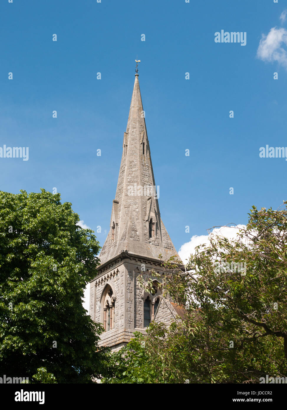church spire top outside on clear day in country england uk Stock Photo ...