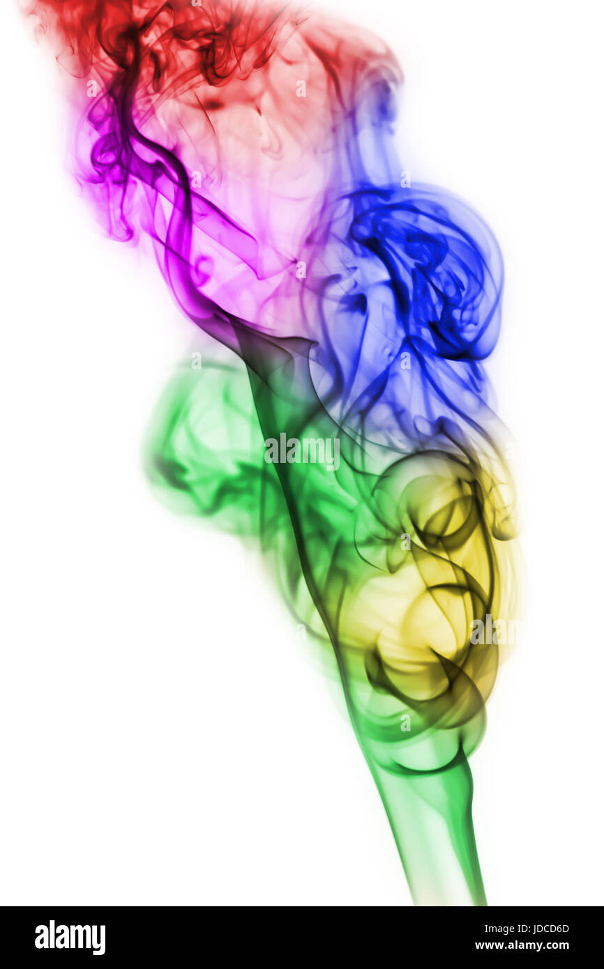 colored smoke isolated on white background Stock Photo - Alamy