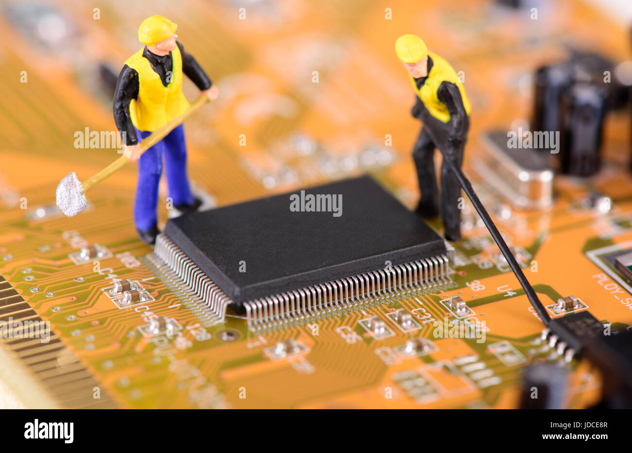 computer platine with network and connection Stock Photo - Alamy