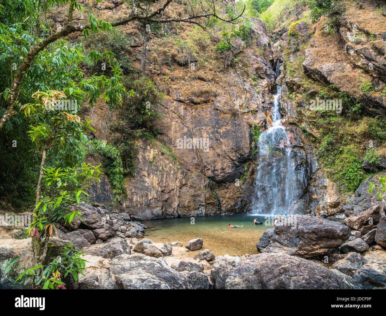 amazing waterfall inside the forest Jokkradin waterfall,in Thong Pha Phum national park ...