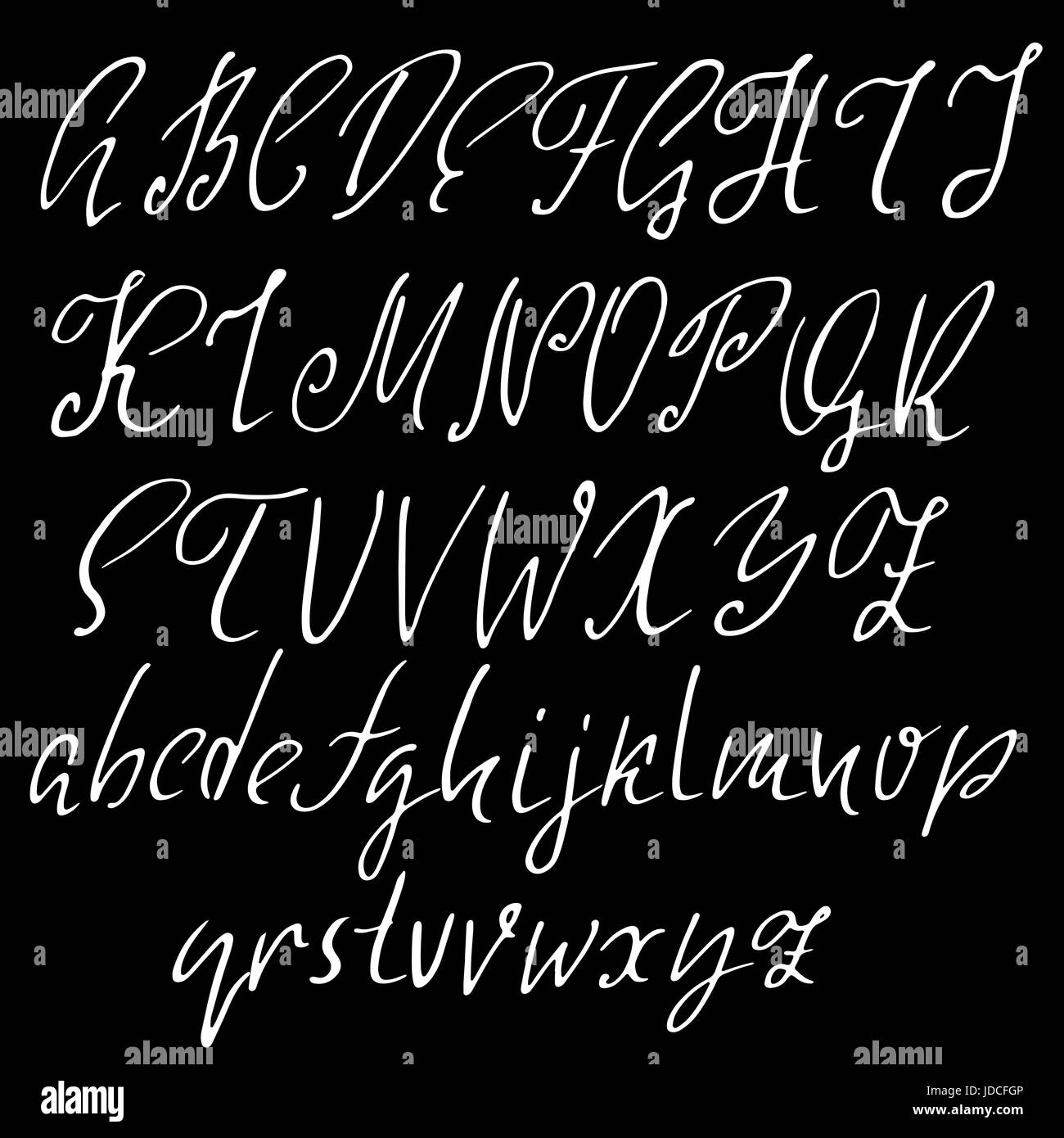 Hand drawn elegant calligraphy font. Modern brush lettering. Grunge ...