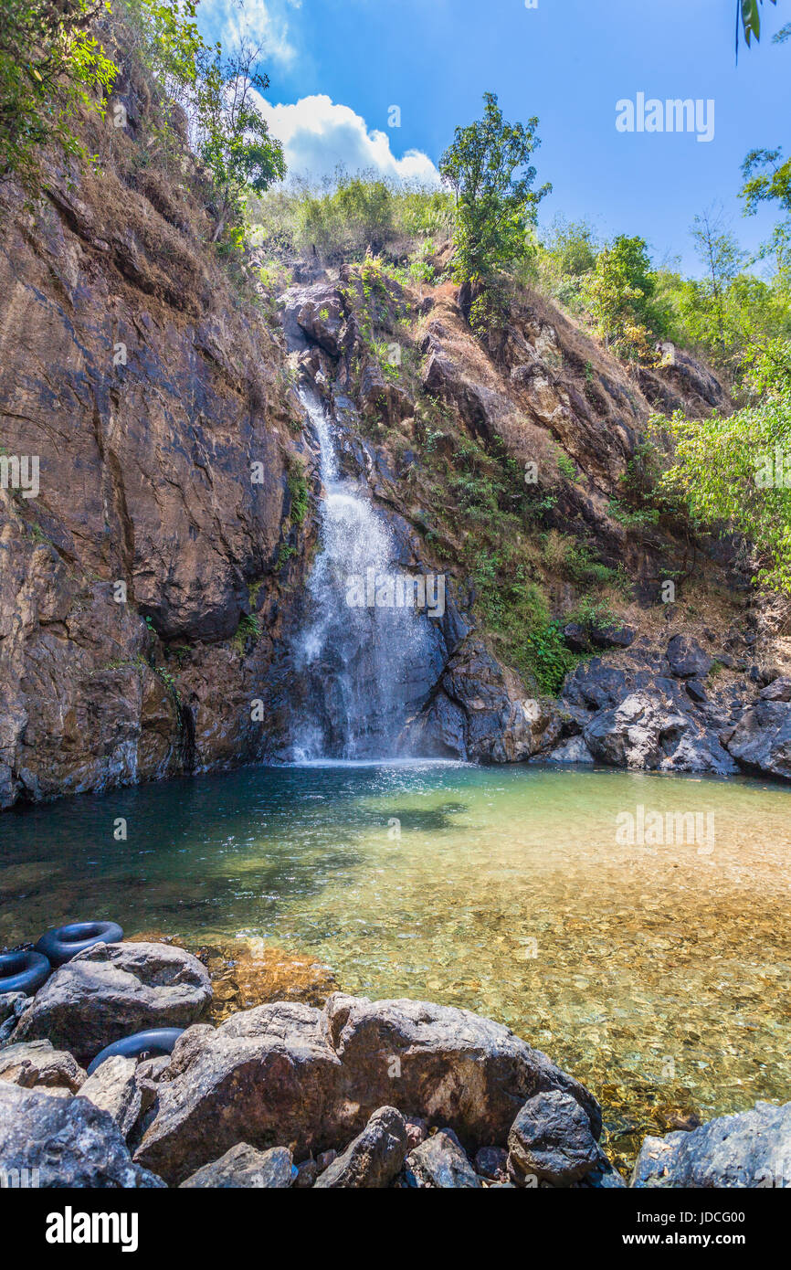 amazing waterfall inside the forest Jokkradin waterfall,in Thong Pha Phum national park ...