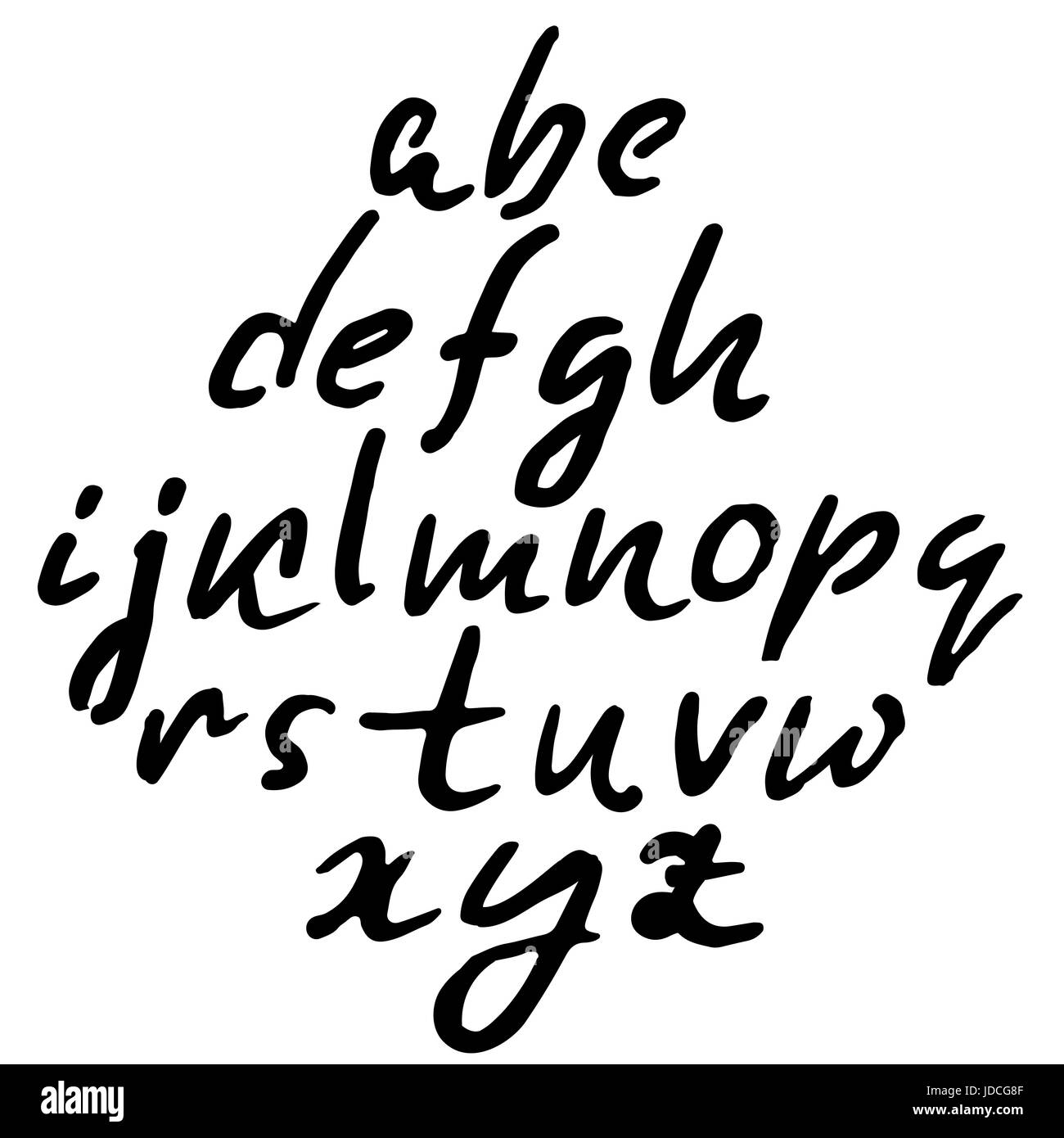 Hand drawn elegant calligraphy font. Modern brush lettering. Grunge ...