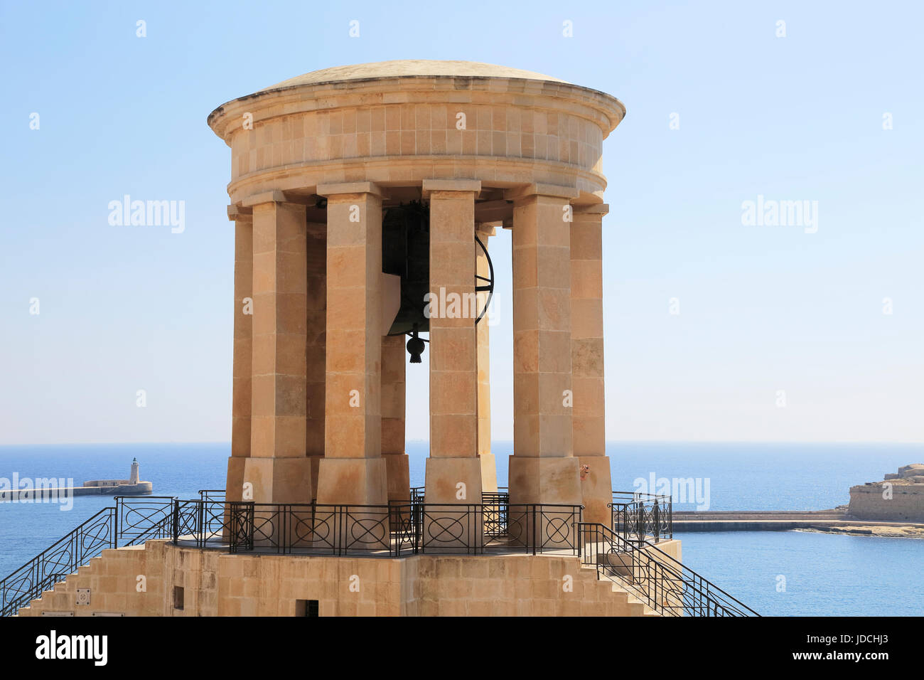 The Siege Bell monument, Valletta, Malta erected 1992 to commemorate ...