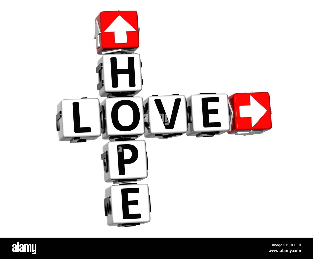 3D Love Hope Crossword on white background Stock Photo - Alamy