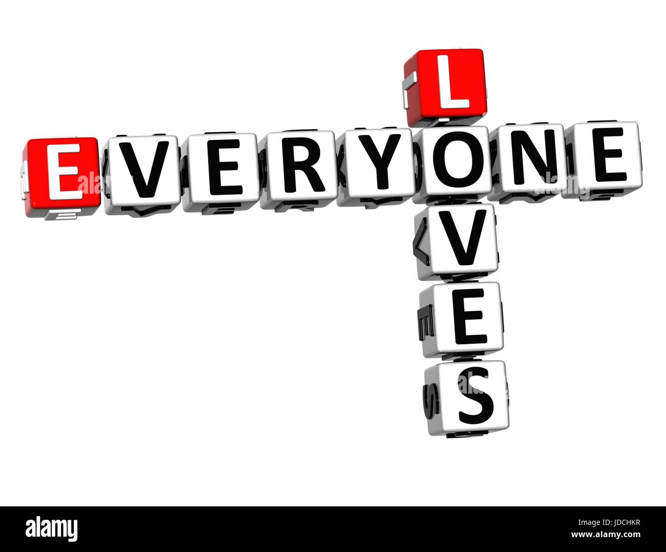 3D Loves Everyone Crossword on white background Stock Photo - Alamy