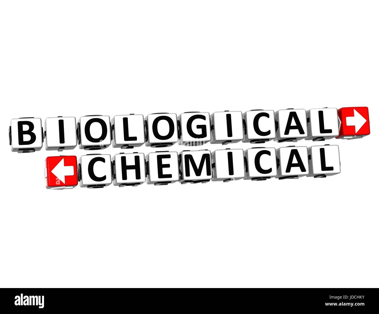 3D Biological Chemical Button Click Here Block Text over white ...