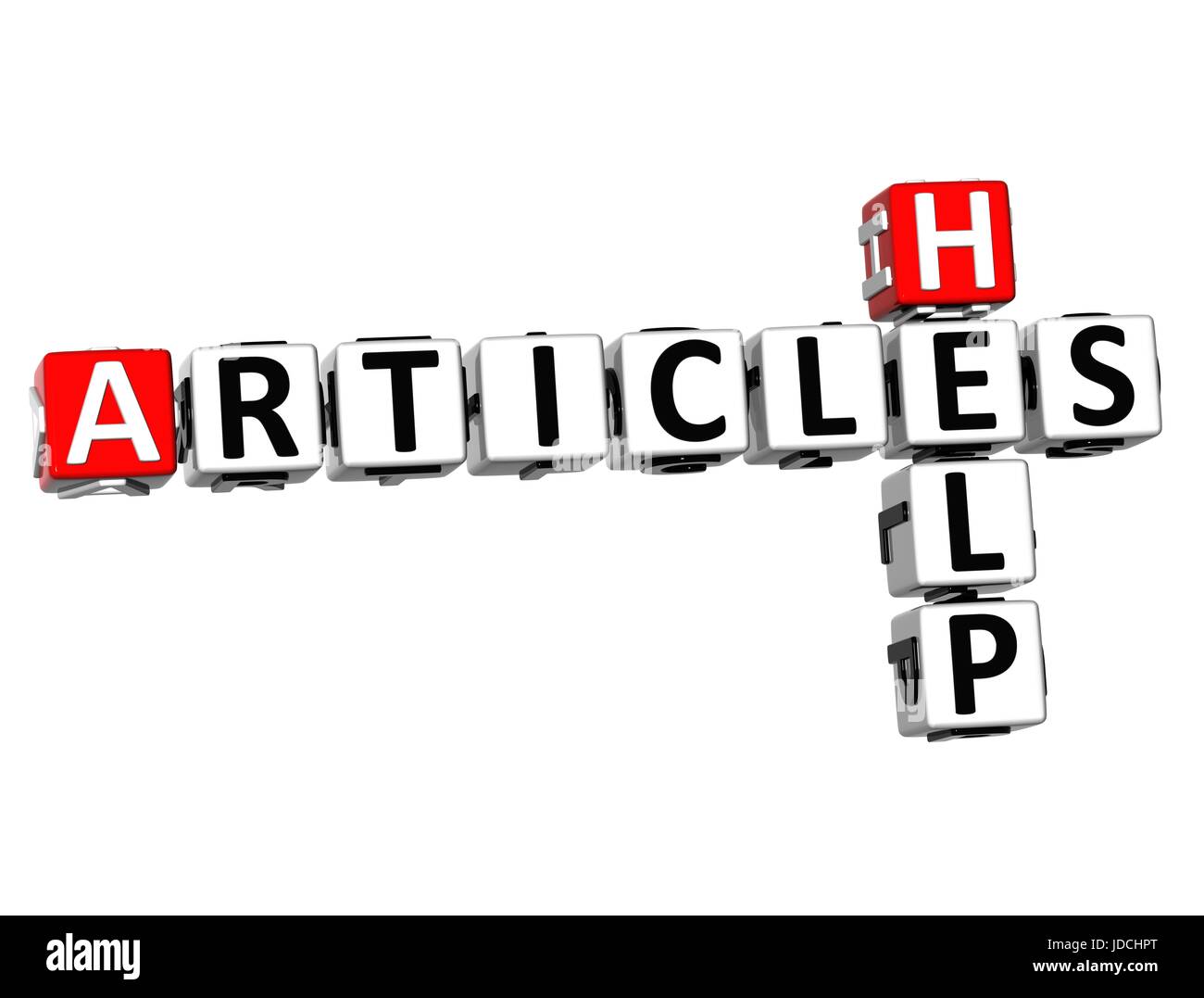 3D Help Articles Crossword on white background Stock Photo - Alamy