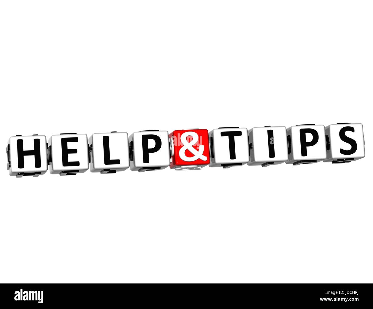 3D Help And Tips Button Click Here Block Text over white background ...