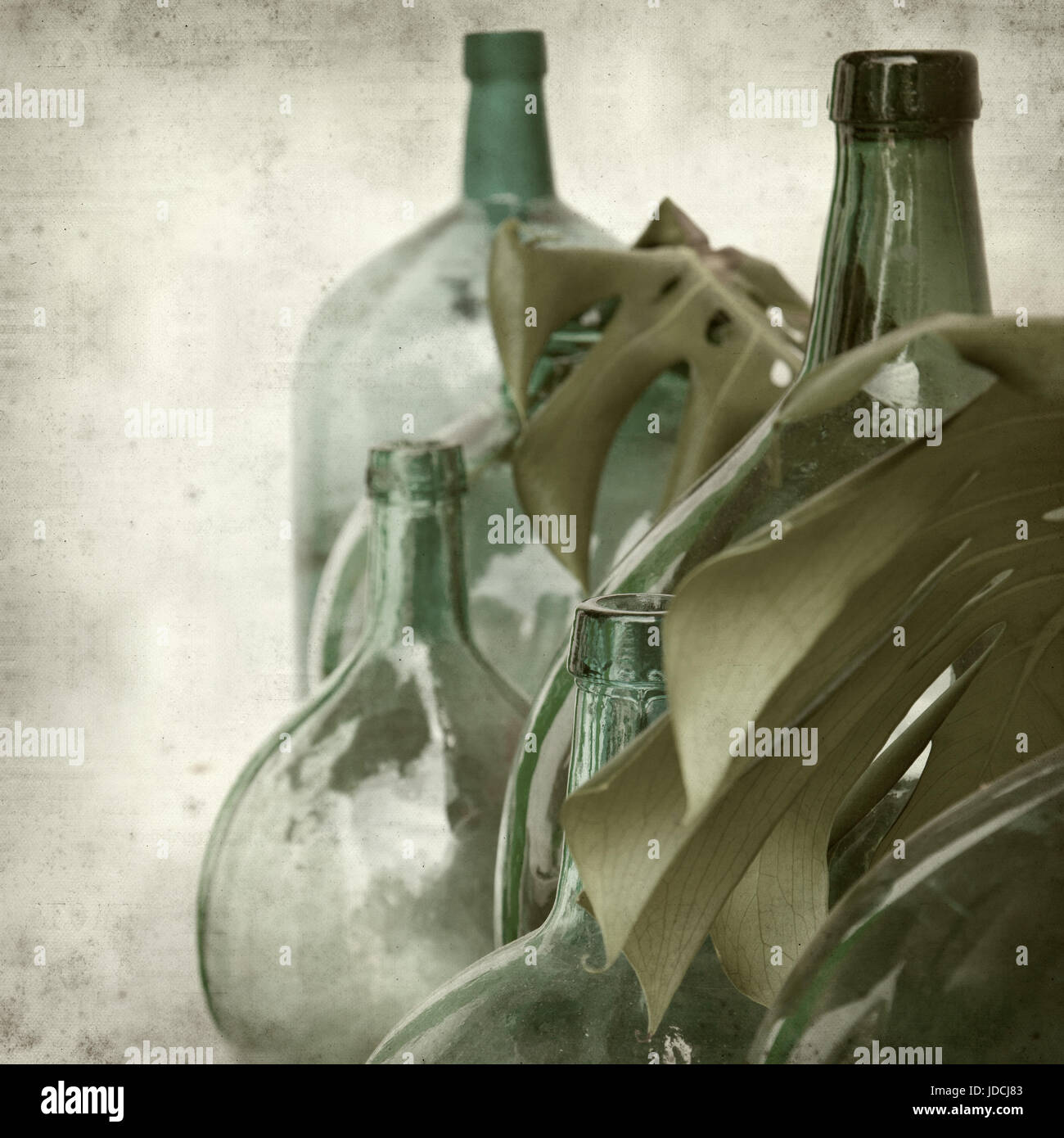 textured old paper background with vintage garden design Stock Photo ...